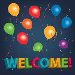 A welcome message with hearts in white background Vector Image