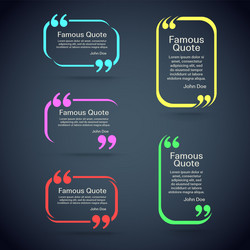Typographic quote template set Royalty Free Vector Image