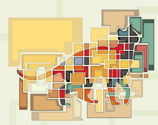 Sniffing cat mosaics Royalty Free Vector Image