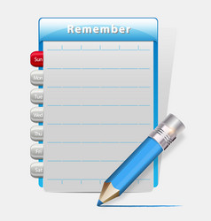 Note pad and pencil Royalty Free Vector Image - VectorStock