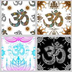 Om symbol seamless pattern background Royalty Free Vector