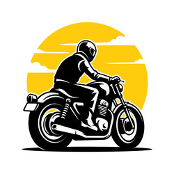 Biker riding motorcycle Royalty Free Vector Image