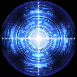 Blue tech circle and technology background Vector Image