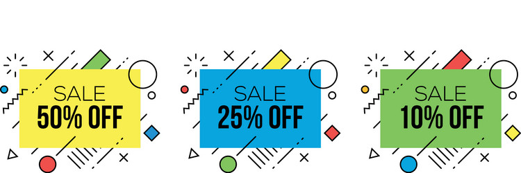 Colorful sale badges design templates Royalty Free Vector