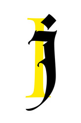 Letter i in the gothic style alphabet symbol Vector Image