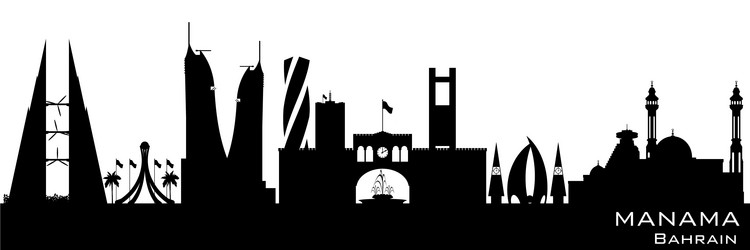 Manama bahrain city skyline silhouette Royalty Free Vector