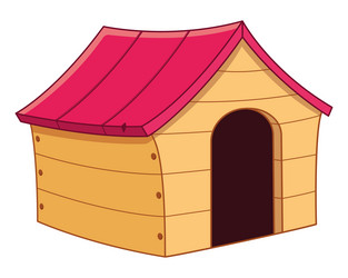 Doghouses cartoon dog houses wooden kennel Vector Image