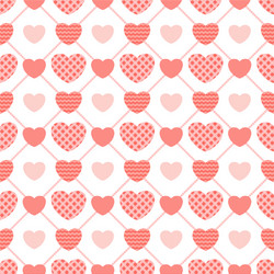 Seamless pattern with flat color hearts Royalty Free Vector