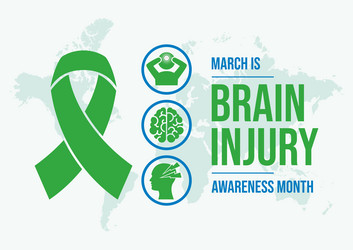 Brain injury awareness month poster Royalty Free Vector
