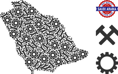 Industrial saudi arabia map mosaic Royalty Free Vector Image