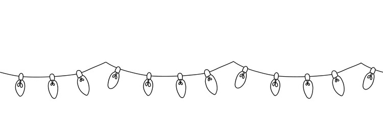 Christmas Lights Clipart Black And White