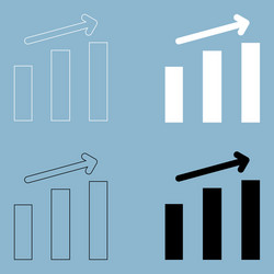 Chart of growth white color icon Royalty Free Vector Image