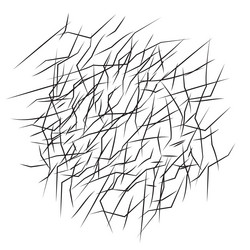 Ice crack realistic sketch black line isolated Vector Image