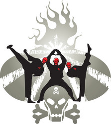 Kung fu fighter martial arts action pose cartoon Vector Image