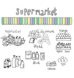 Doodle Supermarket Vector Images (over 1,600)