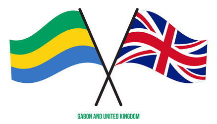 Nigeria and united kingdom flags crossed Vector Image