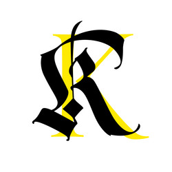 Letter k in gothic style alphabet symbol Vector Image