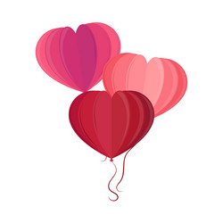 Valentines day with red heart shape balloon Vector Image