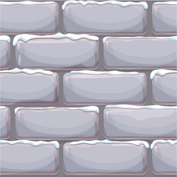 Brick wall with snow stone bricks rock surface Vector Image