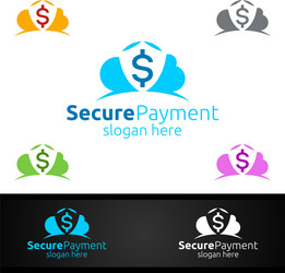 Cloud online secure payment logo for security Vector Image