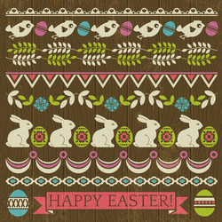 Set of lace paper with flower an easter eggs Vector Image