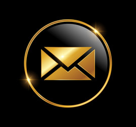Golden envelope mail logo icon Royalty Free Vector Image