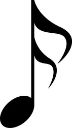 Beamed sixteenth note silhouette art Royalty Free Vector