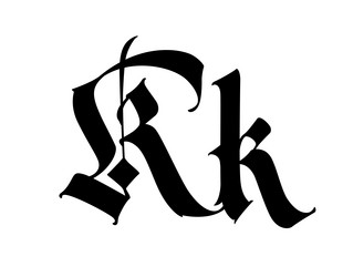 Letter k in the gothic style old alphabet Vector Image