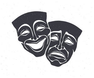 Theatrical drama mask vintage opera Royalty Free Vector