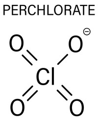 Perchlorate chemical structure skeletal formula Vector Image