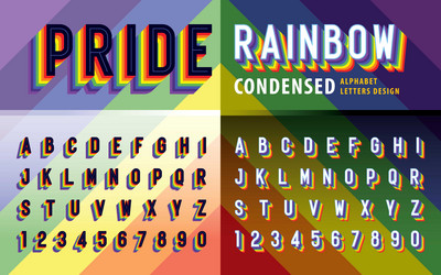 Vintage circus alphabet letters and numbers Vector Image