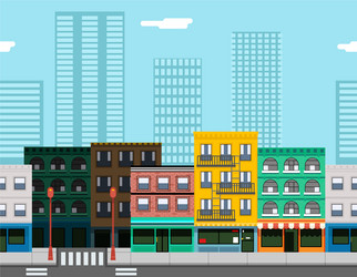 City street with road at early morning driveway Vector Image