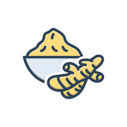 Turmeric love logo icon Royalty Free Vector Image