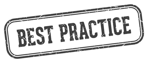 Best practice stamp rectangular Royalty Free Vector Image