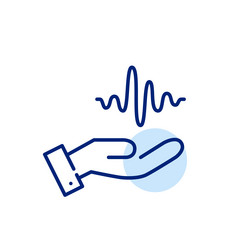 Hand holding sound wave pixel perfect editable Vector Image