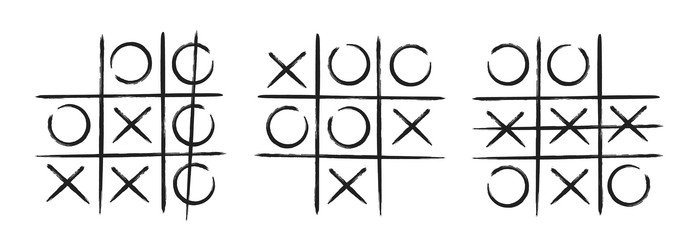 Tic tac toe xo game hand drawn grid doodle Vector Image