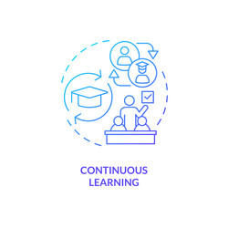 Continuous learning blue gradient concept icon Vector Image