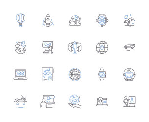Future outline icons collection futurity foresee Vector Image