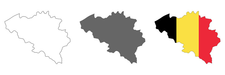 Highly detailed belgium map with borders isolated Vector Image