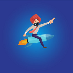 Rocket insurance mascot logo Royalty Free Vector Image