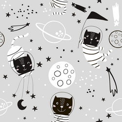 Childish seamless pattern hand drawn space Vector Image