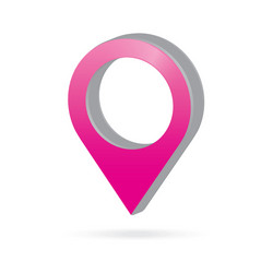 3d metal pink map pointer icon marker gps Vector Image
