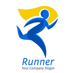 Abstract runner symbol winner courier logo Vector Image
