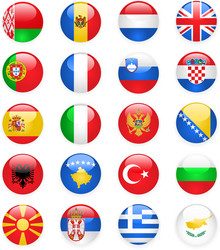International flags buttons Royalty Free Vector Image