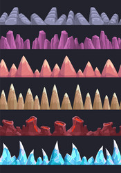 Crack ice game seamless texture frozen gui asset Vector Image