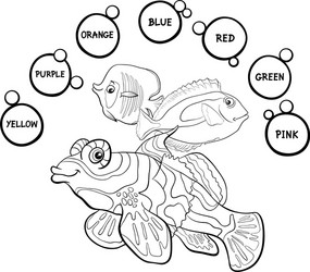 Basic colors educational page with children Vector Image