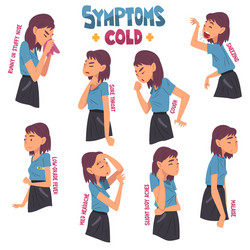 Cough cold symptom sore throat disease or illness Vector Image