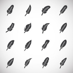 Feather icons set on background for graphic Vector Image