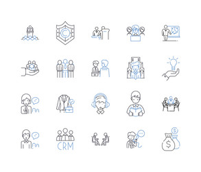 Livelihood pursuing line icons collection career Vector Image