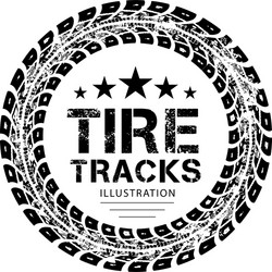 Tire track text circle Royalty Free Vector Image